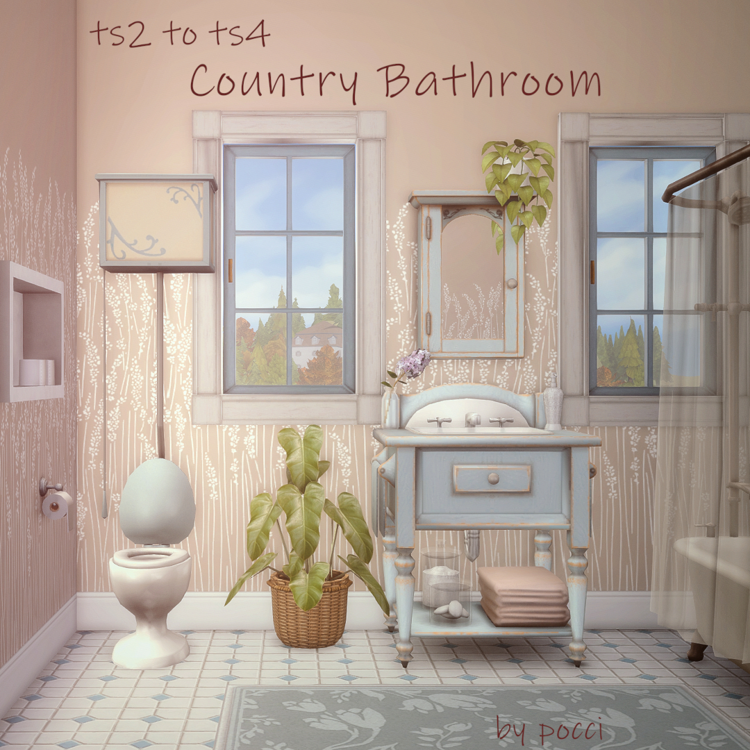 Download ts2 to ts4 Country Bathroom - The Sims 4 Mods - CurseForge