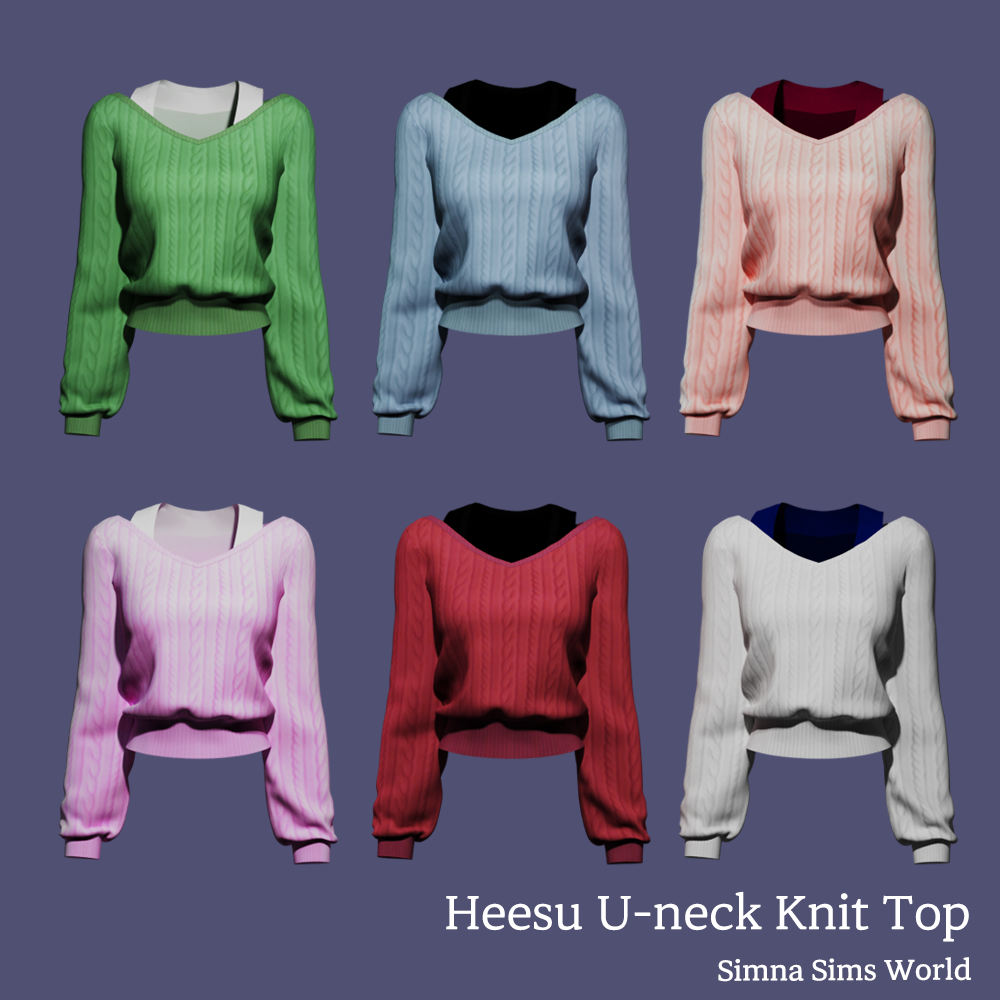 Heesu U-neck Knit Top - The Sims 4 Create a Sim - CurseForge