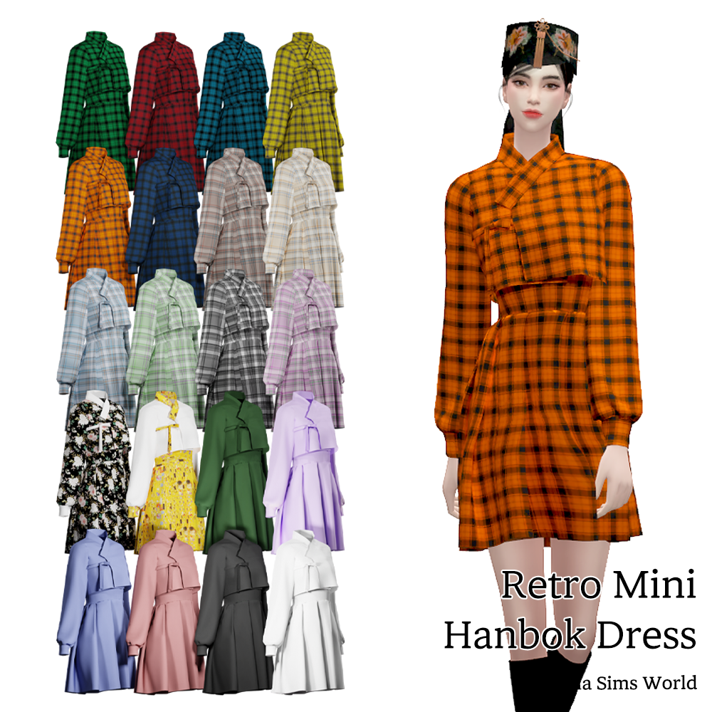 Retro mini hanbok dress - The Sims 4 Create a Sim - CurseForge