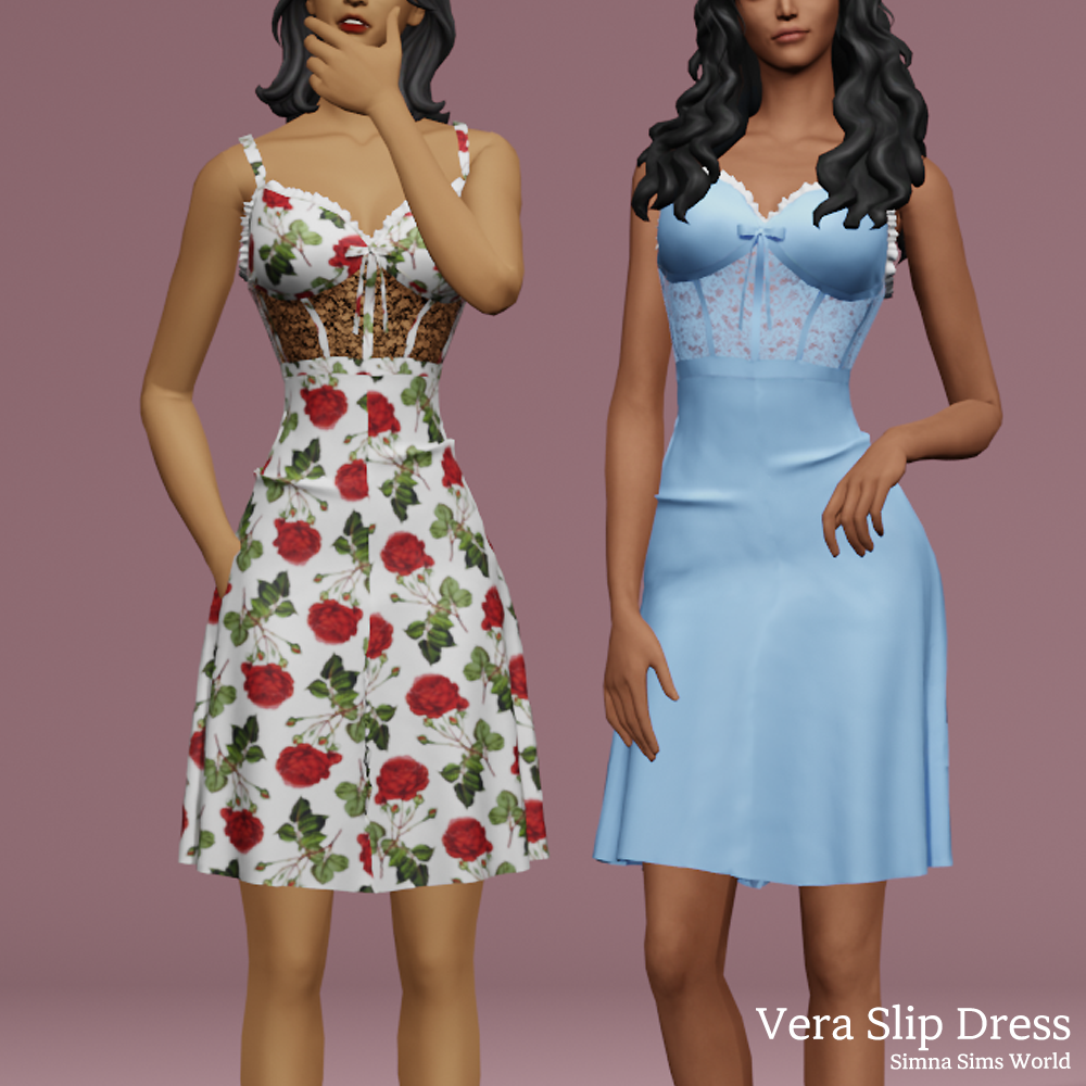 Vera slip dress - The Sims 4 Create a Sim - CurseForge