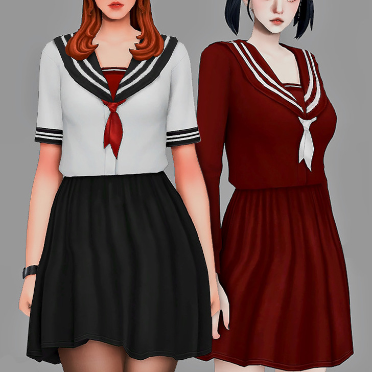 Sailor Dress ⚓ - The Sims 4 Create a Sim - CurseForge