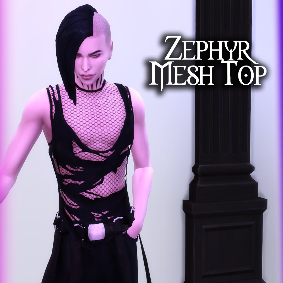 Zephyr Mesh Top (Distorted Dusk Collection) The Sims 4 Create a Sim ...