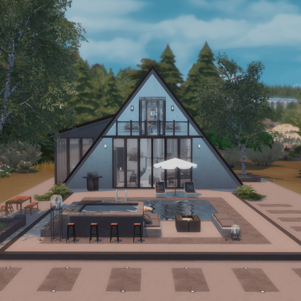 Download - A-Frame in the Woods (Base ... - Rooms / Lots - The Sims 4 ...