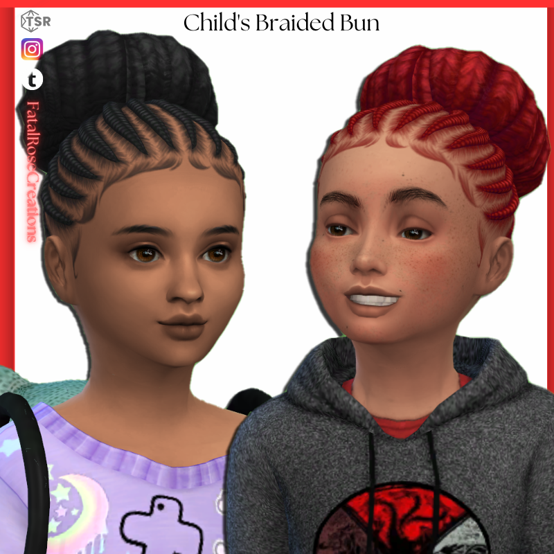 FatalRoseCreations Child's Braided Bun - The Sims 4 Create a Sim ...