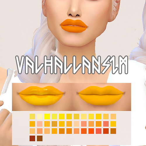APOLLO: yellow and orange lipsticks by Valhallan - The Sims 4 Create a ...