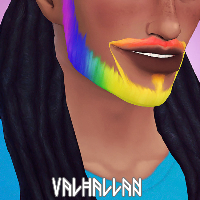 RAINBEARD: a Pride Month beard recolour by Valhallan - The Sims 4 ...