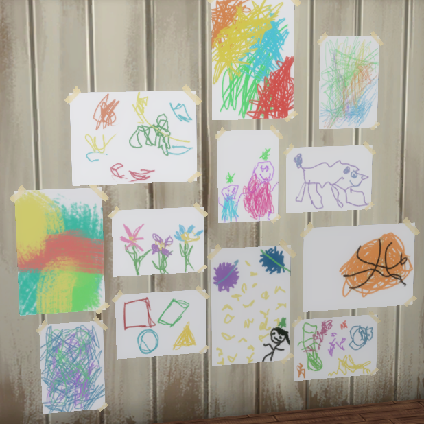 Donut Co. Messy Little Hands Drawings - The Sims 4 Build / Buy - CurseForge