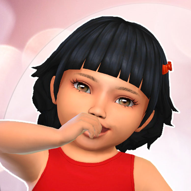 Riley Hairstyle + Bow for Infants - The Sims 4 Create a Sim - CurseForge