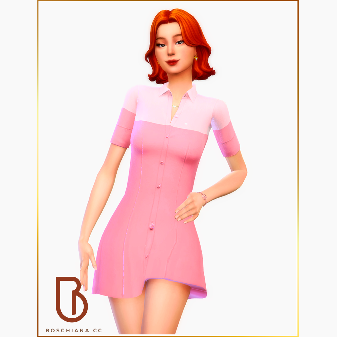 Woman Collared Dress - Liz version 3 - The Sims 4 Create a Sim - CurseForge