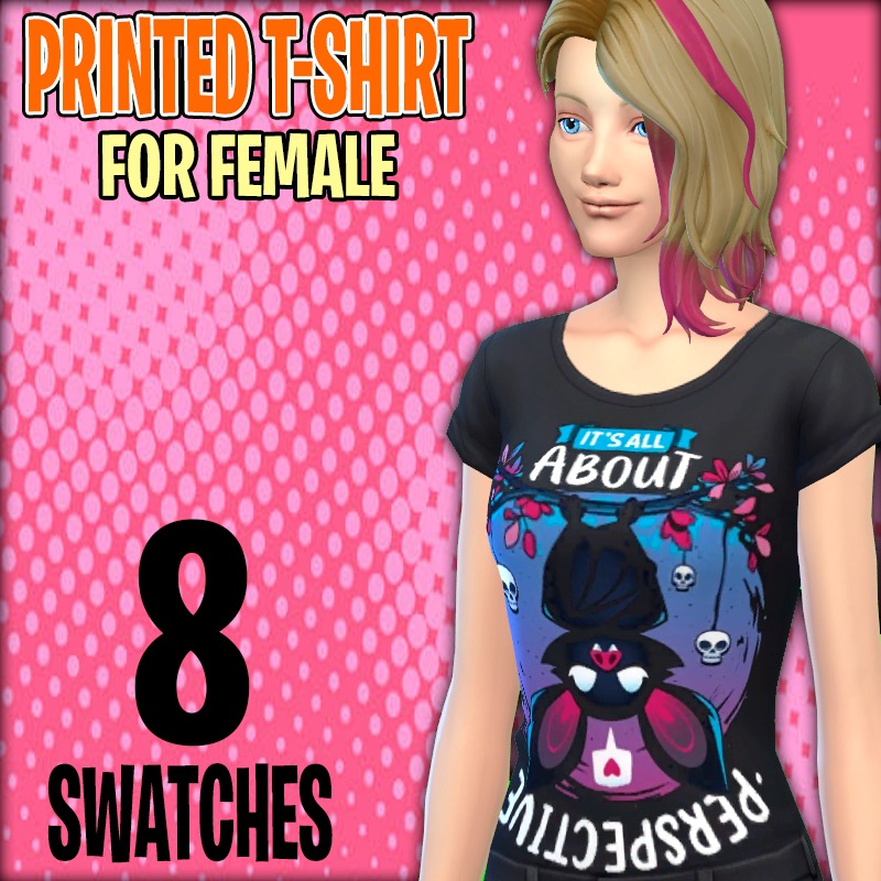 Printed T-Shirt by Mey - The Sims 4 Create a Sim - CurseForge