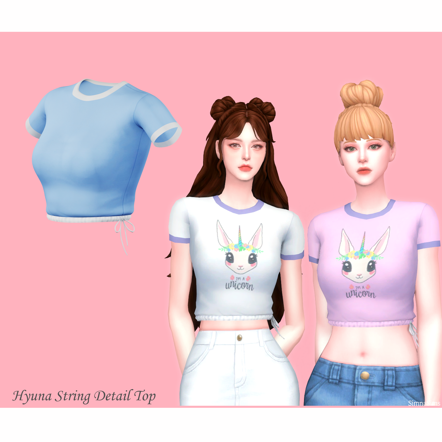 [simna] Hyuna string detailed top - The Sims 4 Create a Sim - CurseForge