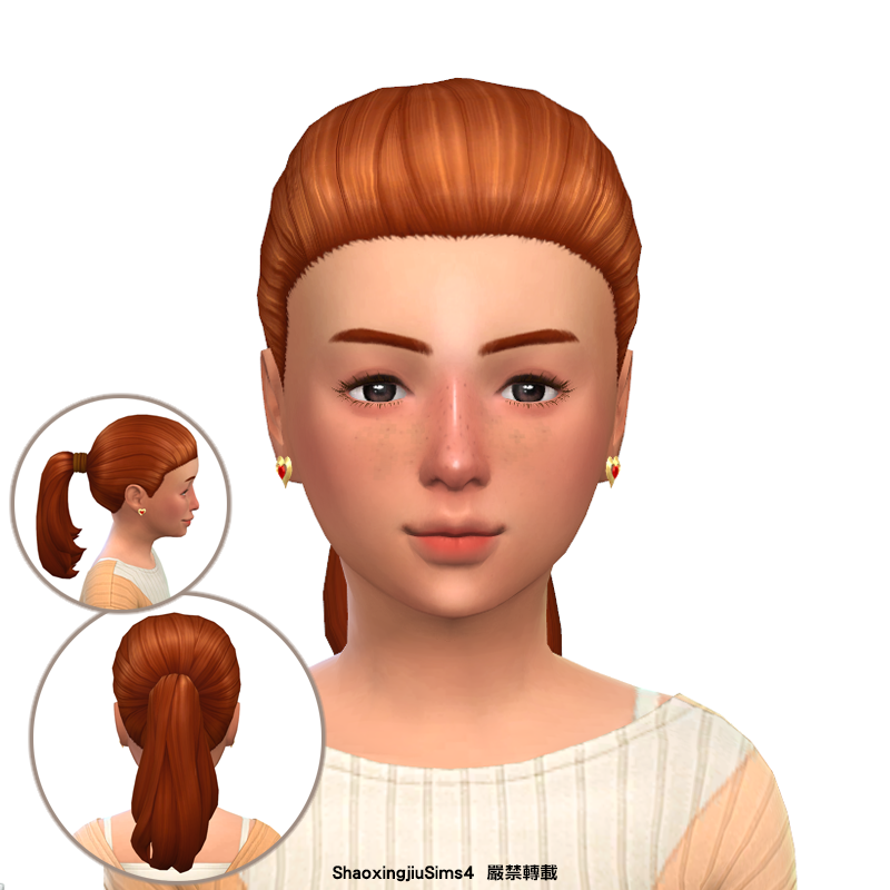 Child Mid Simple Ponytail Hair - The Sims 4 Create a Sim - CurseForge
