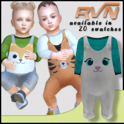 Infants Printed Animal Jumpsuit and Striped Long-Sleeve Shirt - The ...