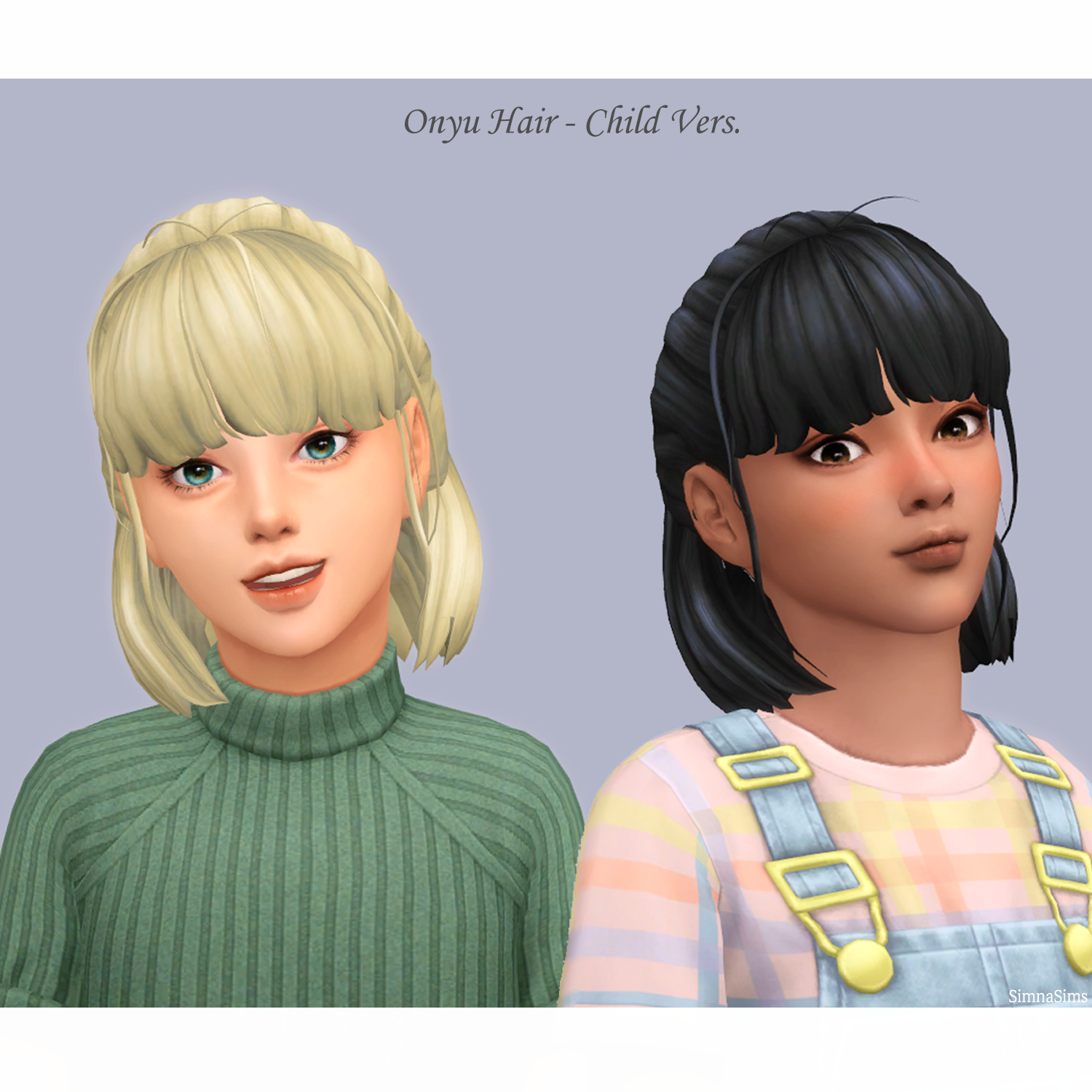  simna Onyu Hair child Vers The Sims 4 Create A Sim CurseForge
