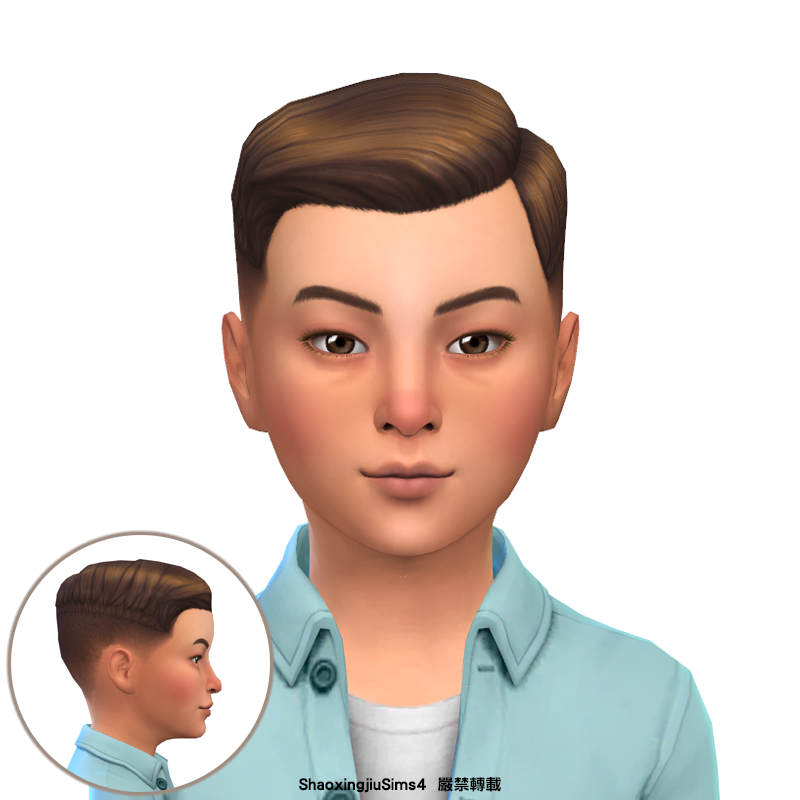 Child ShortCrewCut SidePart Hair - The Sims 4 Create a Sim - CurseForge