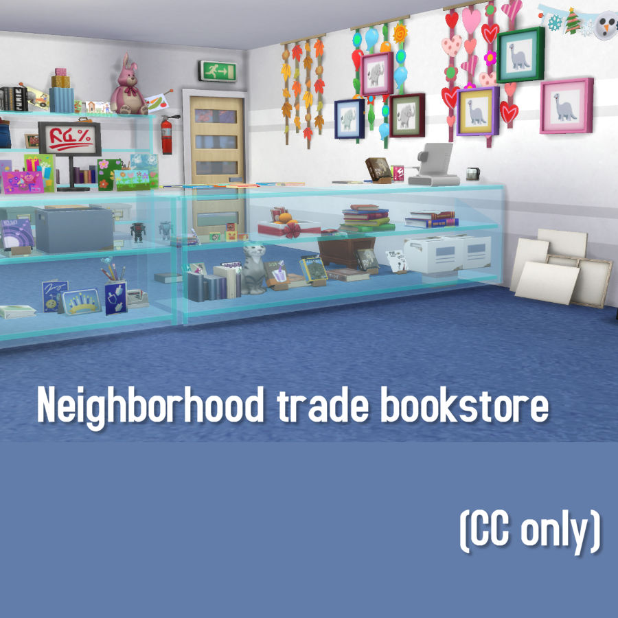 Neighborhood trade bookstore (CC only) - The Sims 4 Build / Buy ...