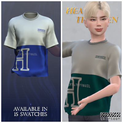 Colorblock Letter Graphic Tee - Children - The Sims 4 Create a Sim ...