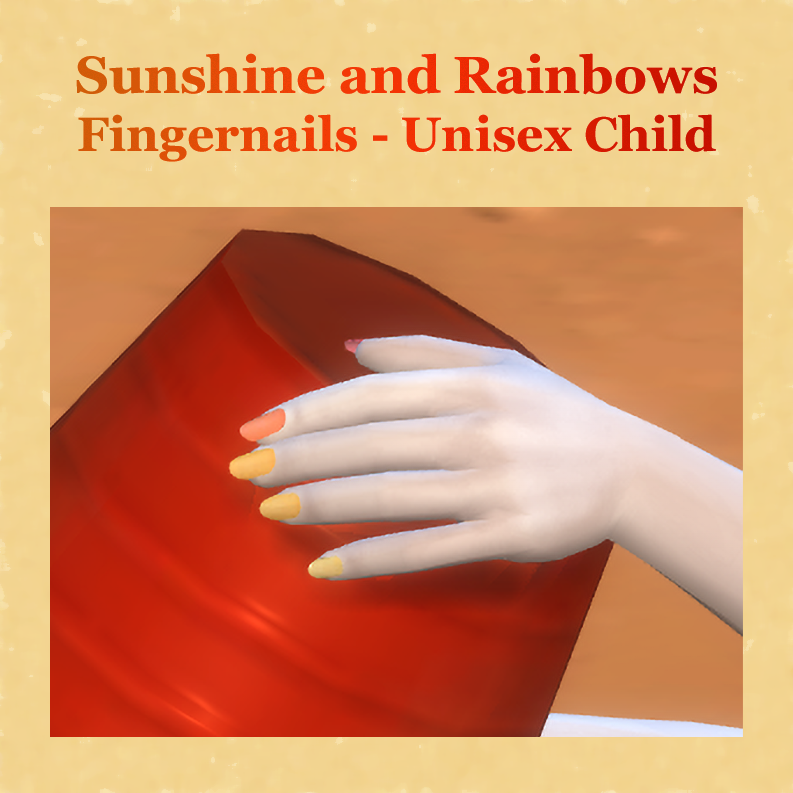 Sunshine and Rainbows Fingernails - Child Unisex - The Sims 4 Create a ...