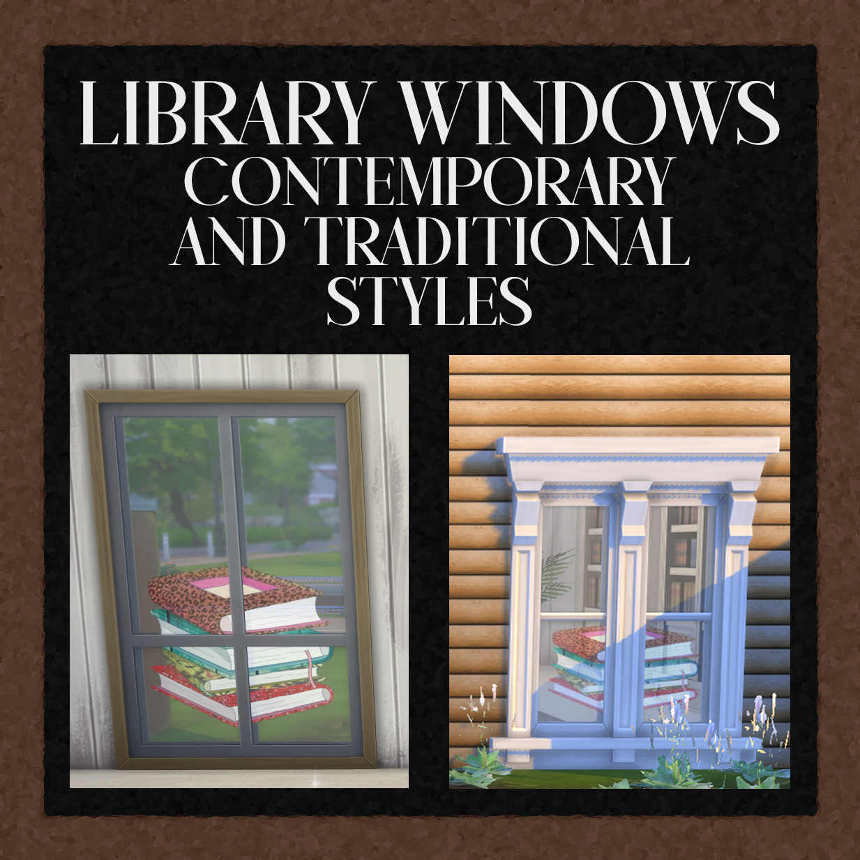 Library Windows - Contemporary and Traditional Styles - The Sims 4 ...