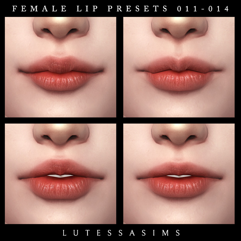 Female Lip Presets 011-014 - The Sims 4 Create a Sim - CurseForge