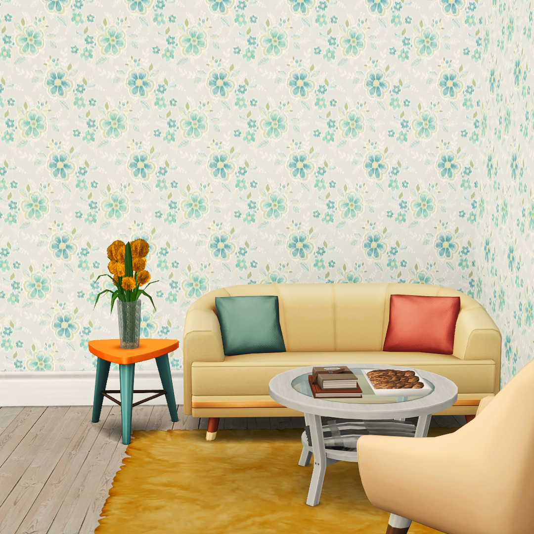 Chloe floral wallpaper Download - Build / Buy - The Sims 4