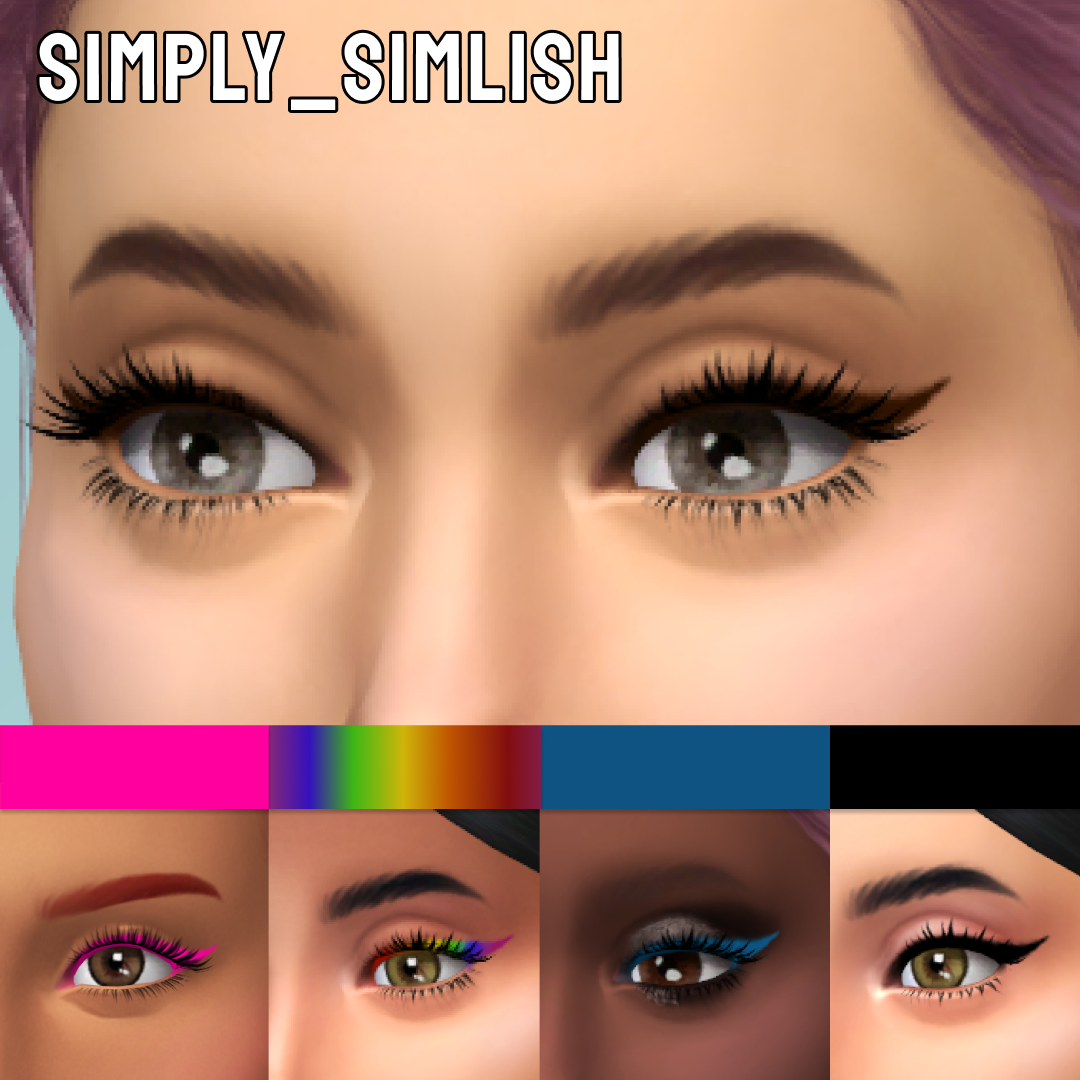 [Simply_Simlish] ILUVILINER (9 variations Eyeliner) - The Sims 4 Create ...