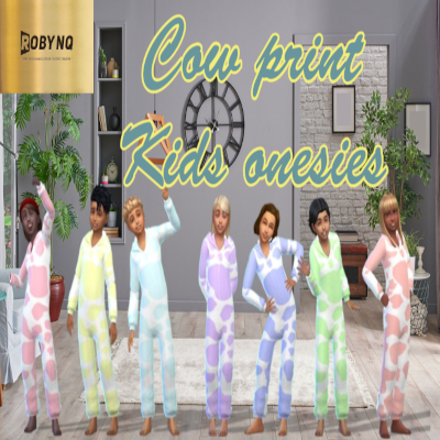 Cow print pastel kids onesies - The Sims 4 Create a Sim - CurseForge