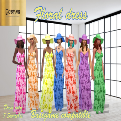 Vibrant Floral Dress - The Sims 4 Create a Sim - CurseForge