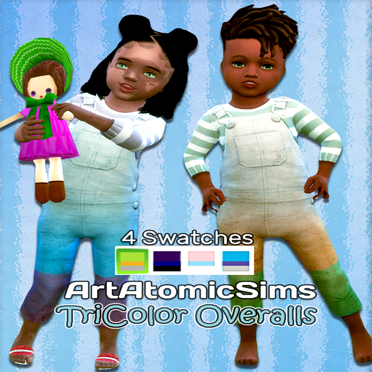 TriColor Toddler Overalls - The Sims 4 Create a Sim - CurseForge