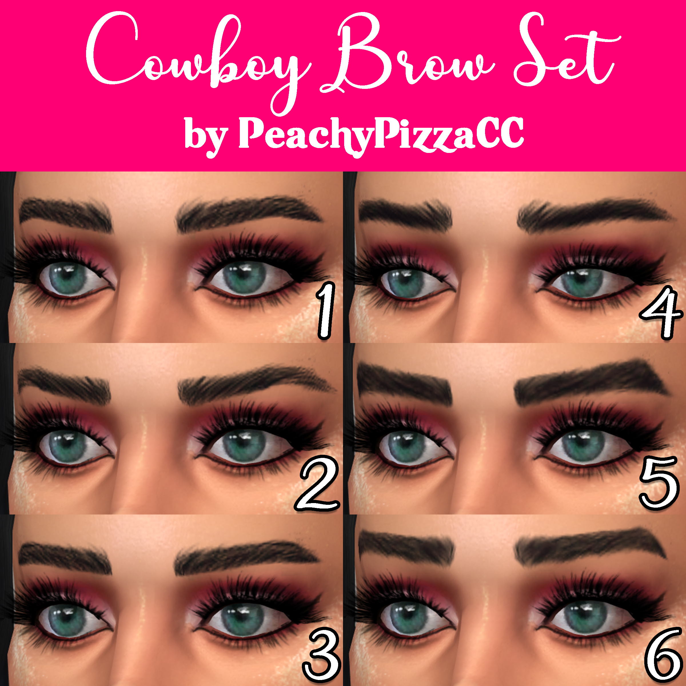 Cowboy Brow Set - The Sims 4 Create a Sim - CurseForge