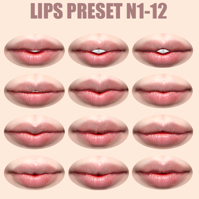 LIPS PRESET N1-12 - The Sims 4 Create a Sim - CurseForge