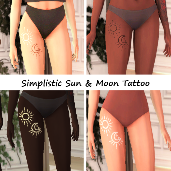 Sgs Simplistic Sun And Moon Thigh Tattoo Screenshots The Sims 4 Create A Sim Curseforge