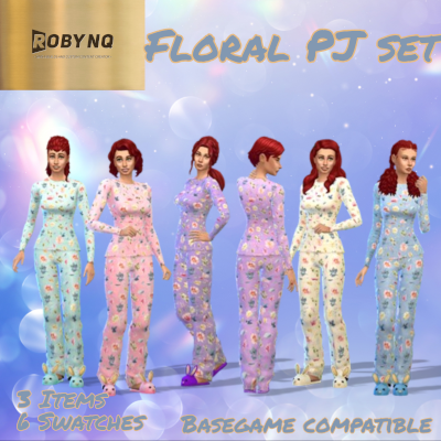 Floral PJ set - The Sims 4 Create a Sim - CurseForge