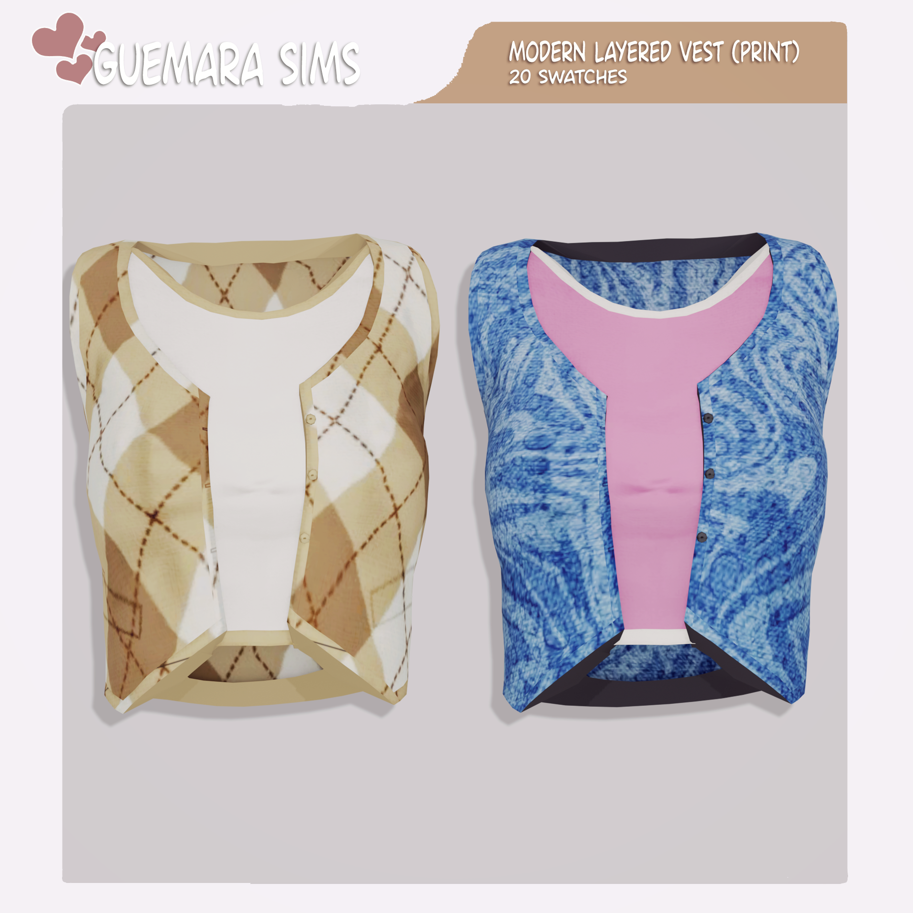 Download Modern Layered Vest (Prints) - The Sims 4 Mods - CurseForge
