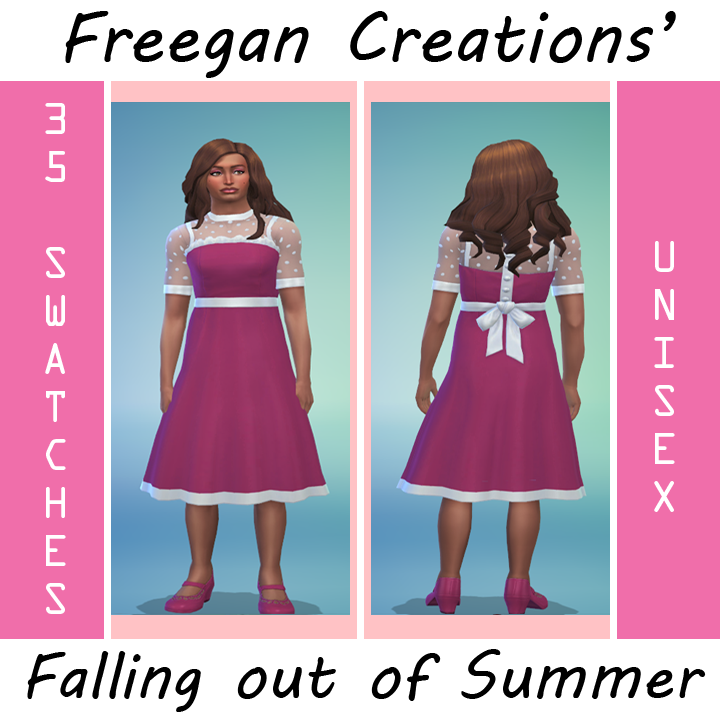 FC-Falling out of Summer Set-Sunday's Best Dress - The Sims 4 Create a ...