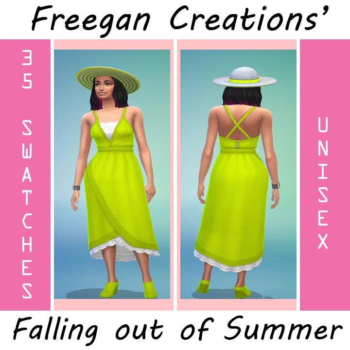 FC-Falling out of Summer Set-Lil Strap Wrap Dress - The Sims 4 Create a ...