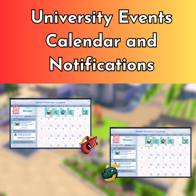 University Events - Calendar and Notifications - The Sims 4 Mods ...