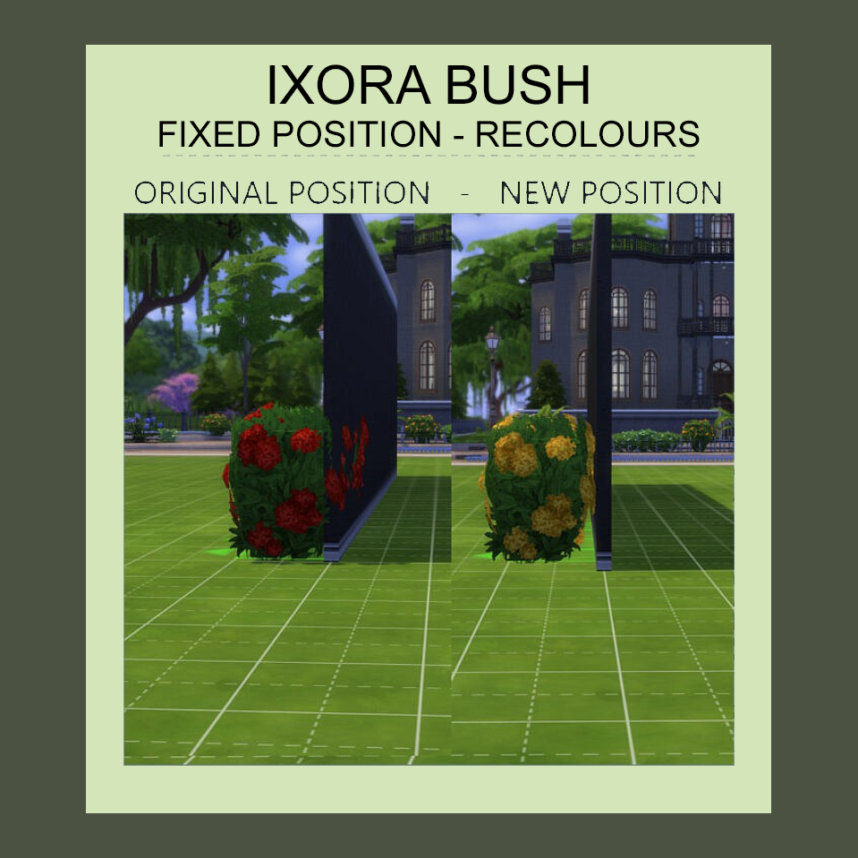 Ixora Bush - Placement Fixed and Recolours - The Sims 4 Build / Buy ...