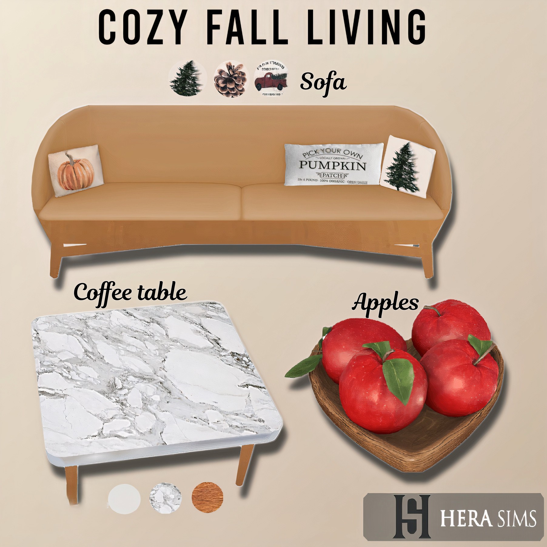 Cozy fall living set - The Sims 4 Build / Buy - CurseForge