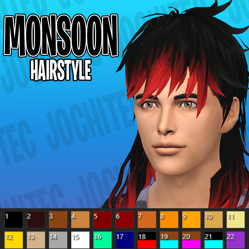 Monsoon hairstyle by Jochi - The Sims 4 Create a Sim - CurseForge