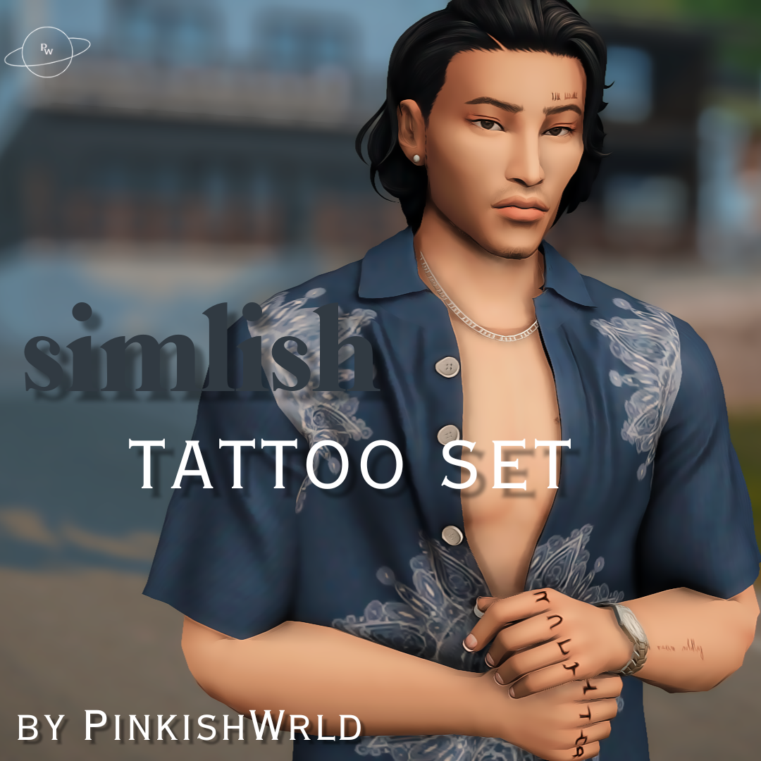 simlish male tattoos by PinkishWrld - The Sims 4 Create a Sim - CurseForge