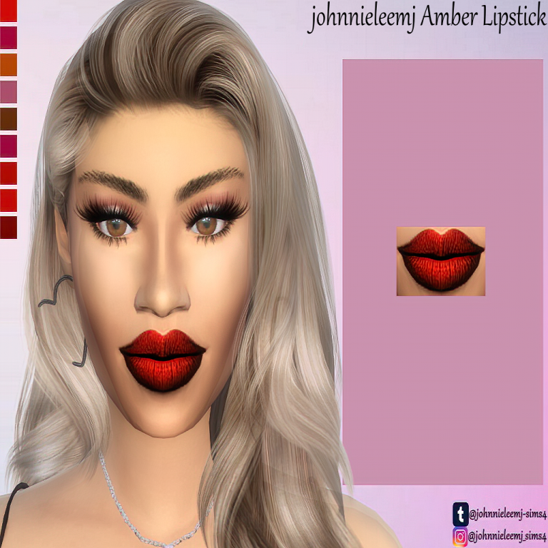 johnnieleemj Amber Lipstick - The Sims 4 Create a Sim - CurseForge