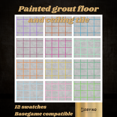 Upcycled painted grout floor and ceiling tiles - The Sims 4 Build / Buy ...