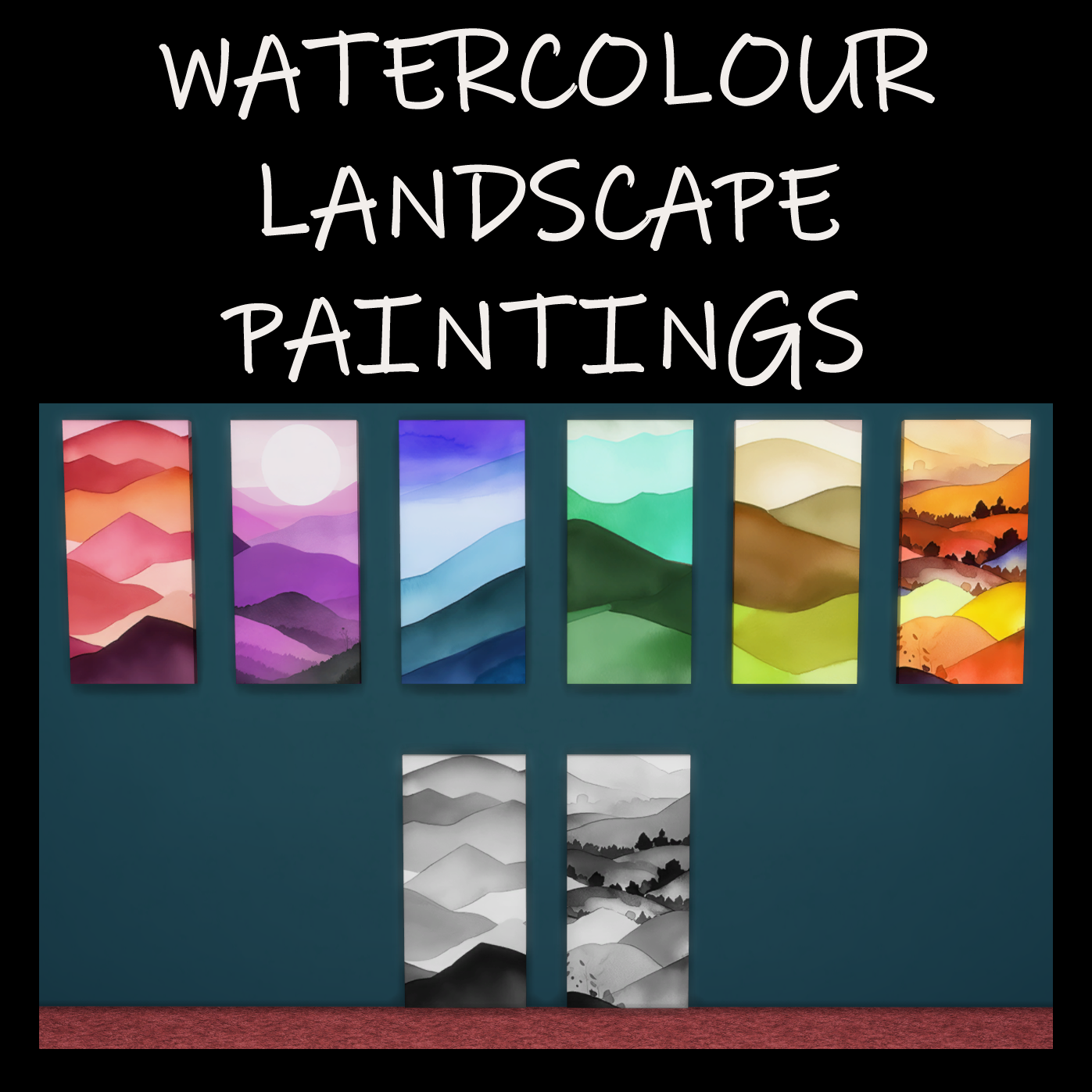Watercolour Landscape Paintings - The Sims 4 Build / Buy - CurseForge