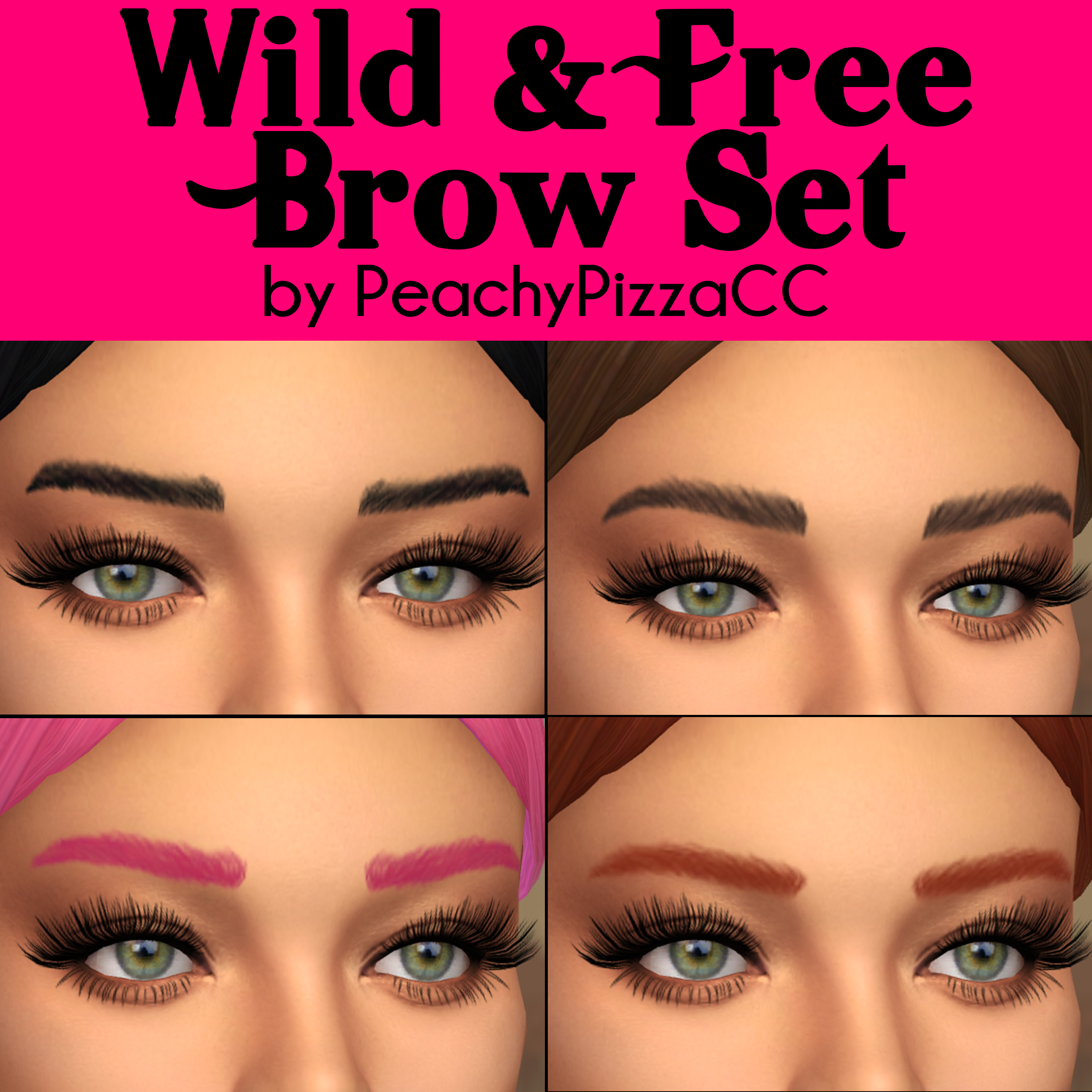 Wild & Free Brow Set - Collab with Stonedhilda - The Sims 4 Create a ...