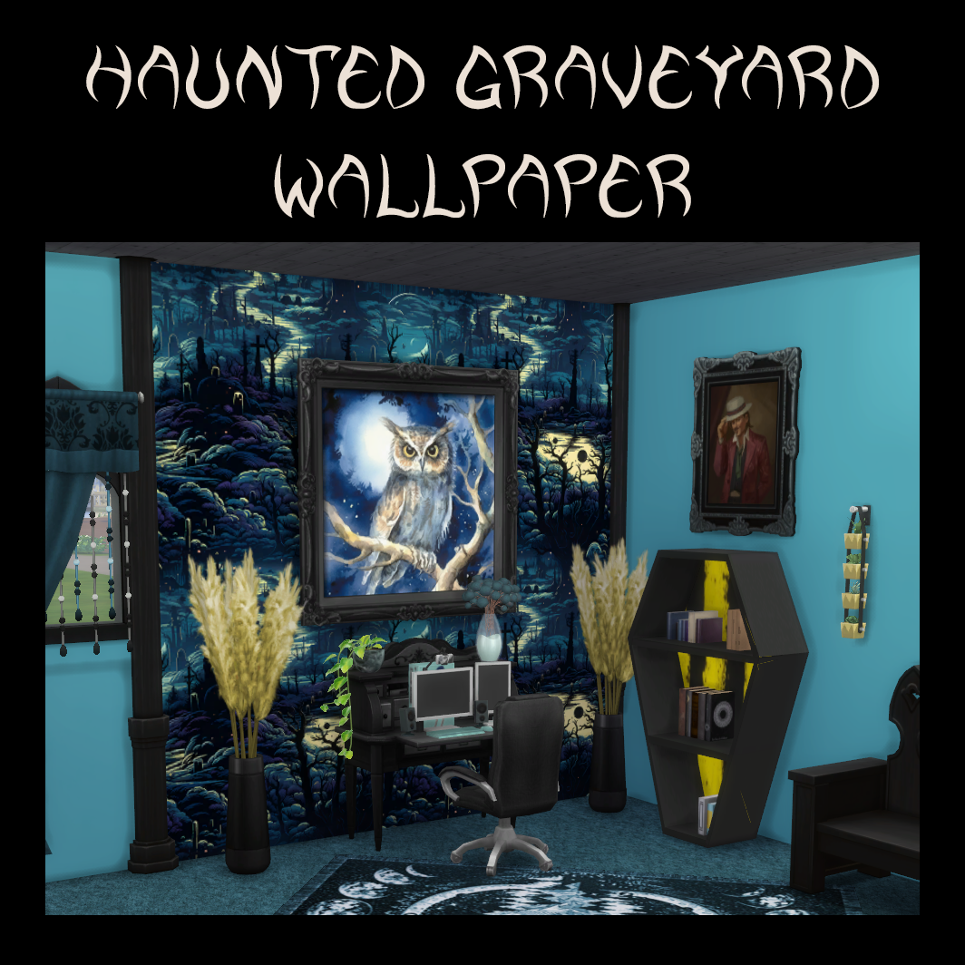 Haunted Graveyard Wallpaper - The Sims 4 Build / Buy - CurseForge