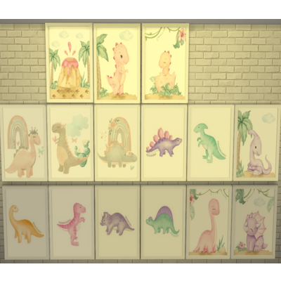 Dinosaur Wall Prints PT 3 - The Sims 4 Build / Buy - CurseForge