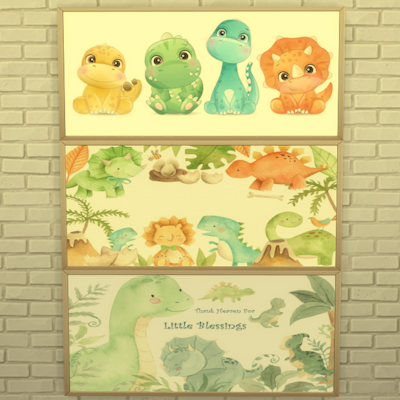 Dream Home Decorator Dinosaur Nursery Prints - The Sims 4 Build / Buy ...