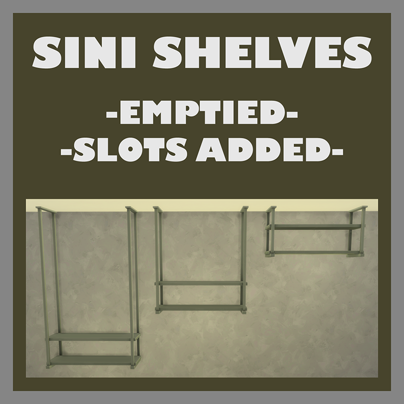SINI Shelves with Lighting Recoloured, Emptied, and 56 Slots Added ...