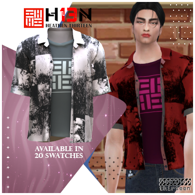 Grunge Patchwork Print Shirt and Tee - The Sims 4 Create a Sim - CurseForge